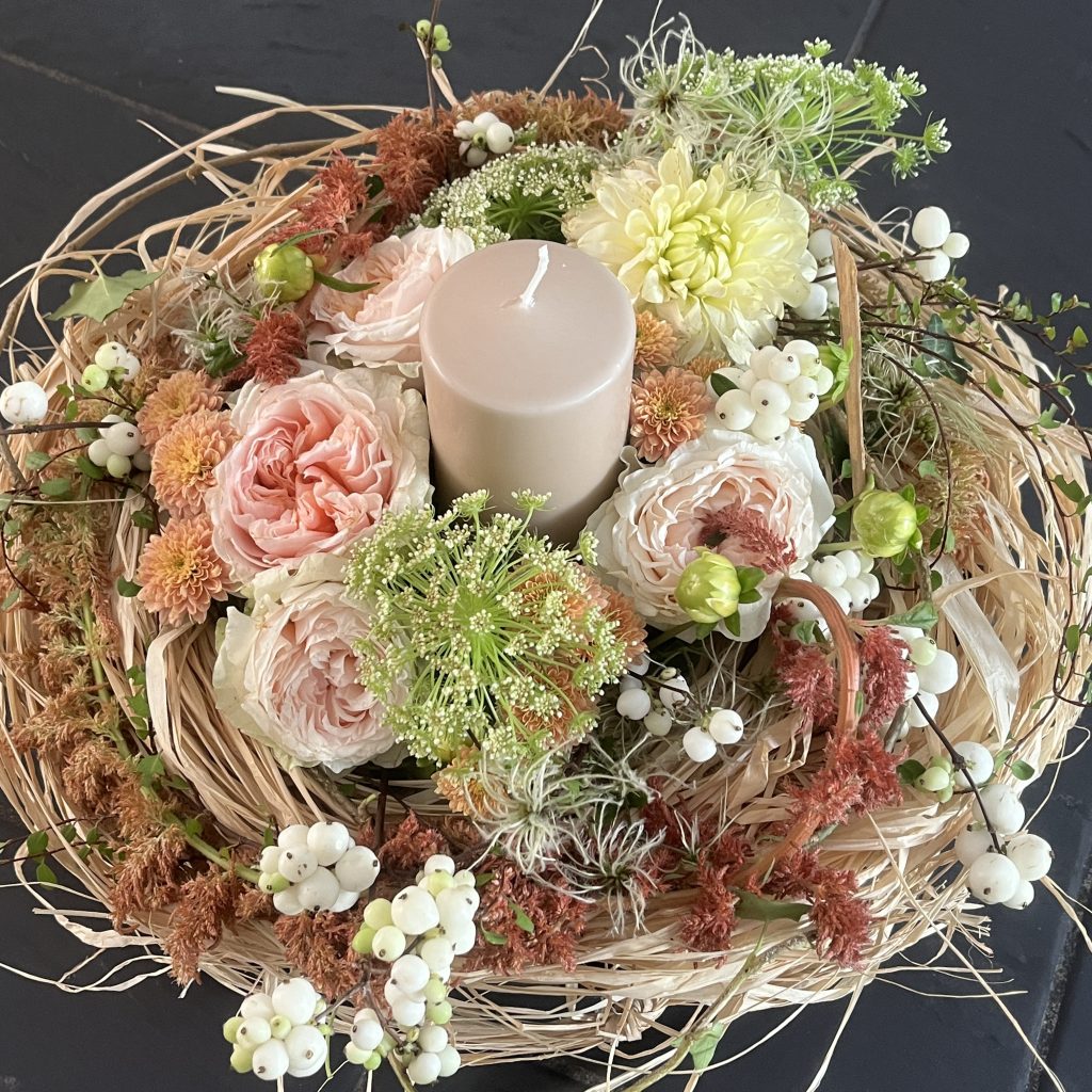 Coupe fantaisie avec raphia et bougie sur commande | Livraison à Meudon ...